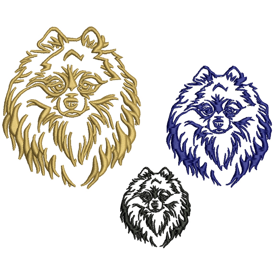 Pomeranian Spitz Embroidery Design 6 Sizes, Lovely Dog Head Machine ...