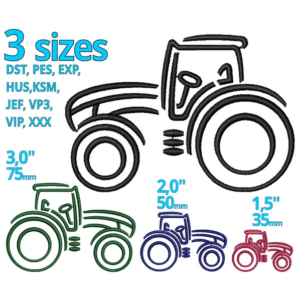 Small Embroidery Tractor Design - Etsy
