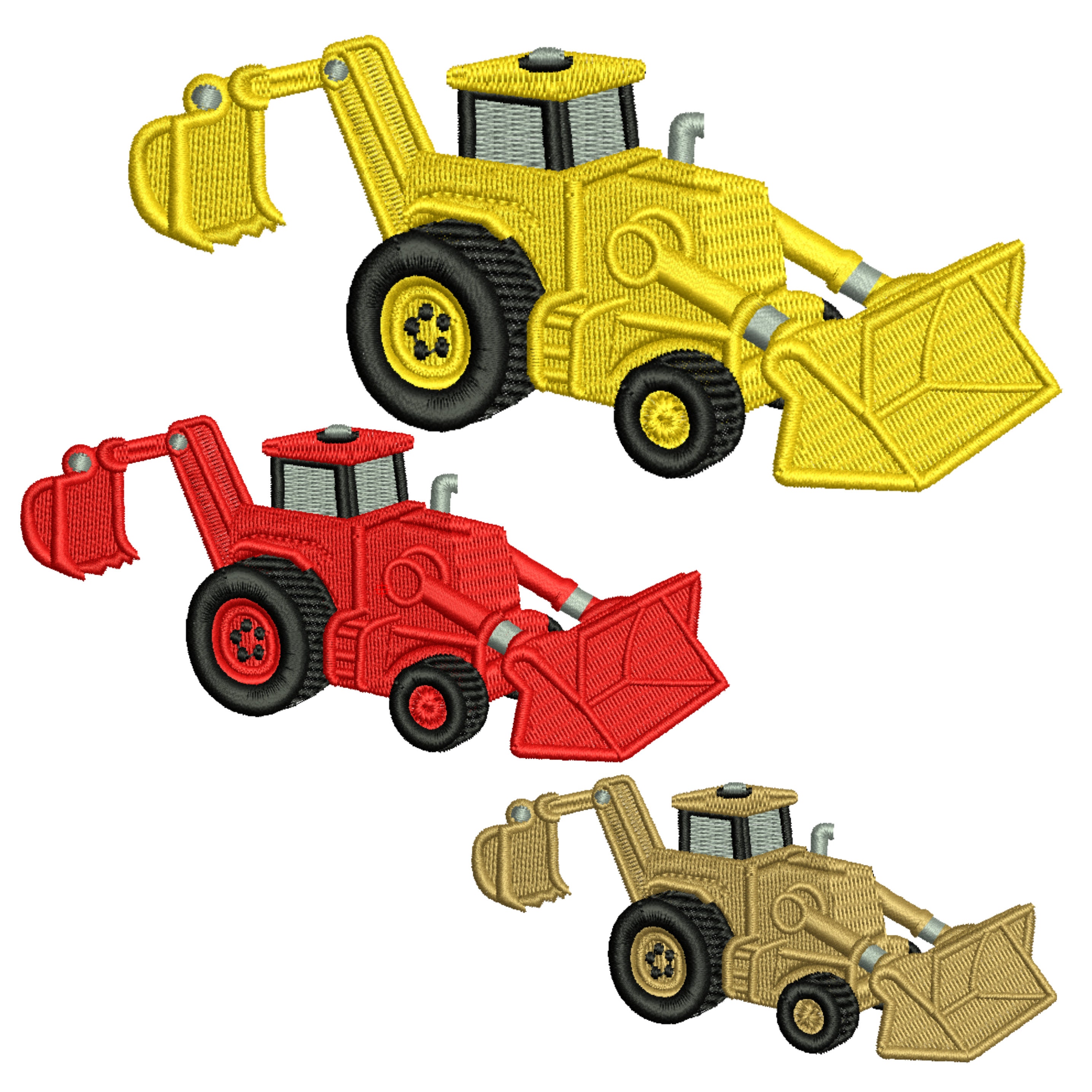Backhoe Excavator Embroidery Designs 3 Sizes Mini - Etsy