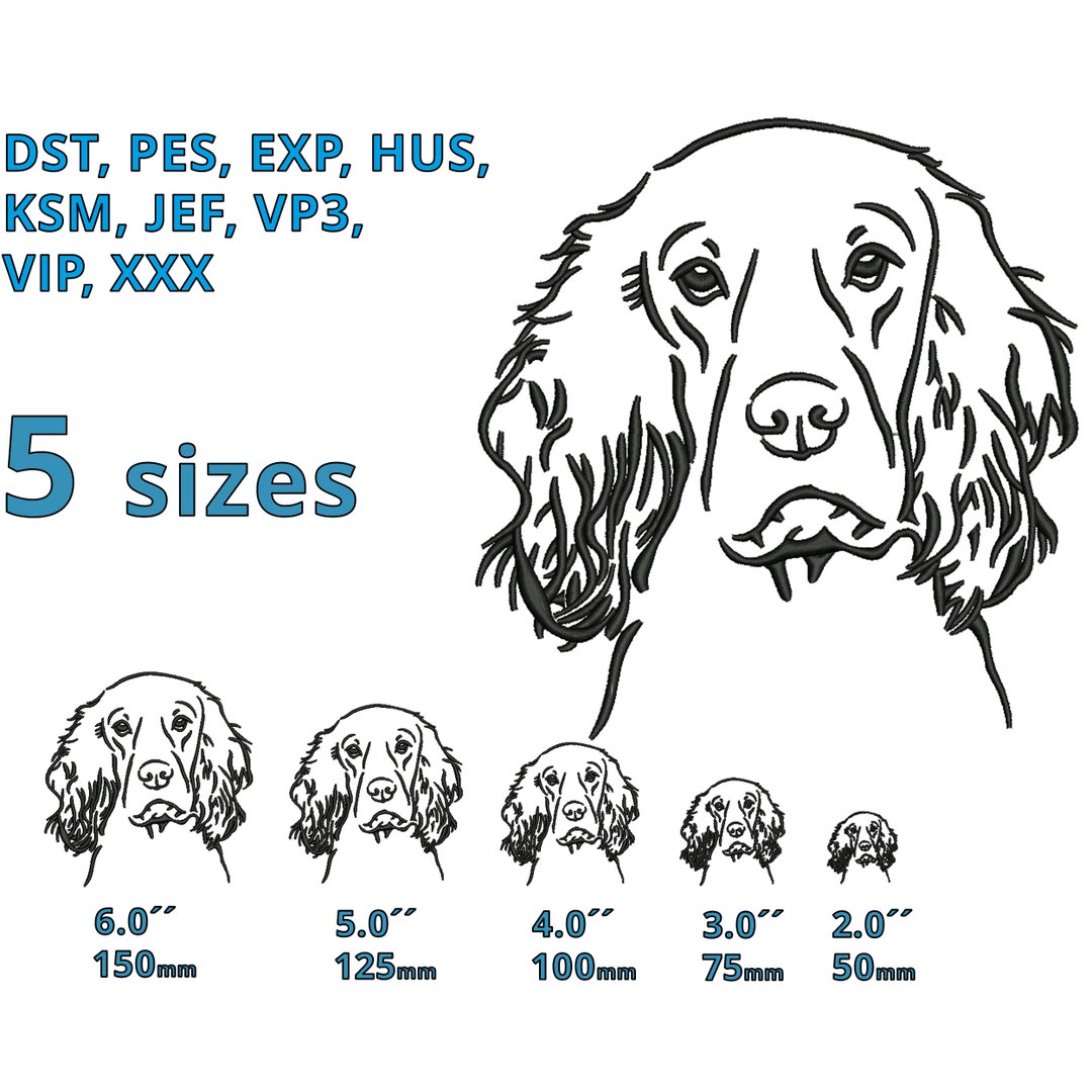 Cocker Spaniel Embroidery Design 5 Sizes, Lovely Dog Outline Machine ...