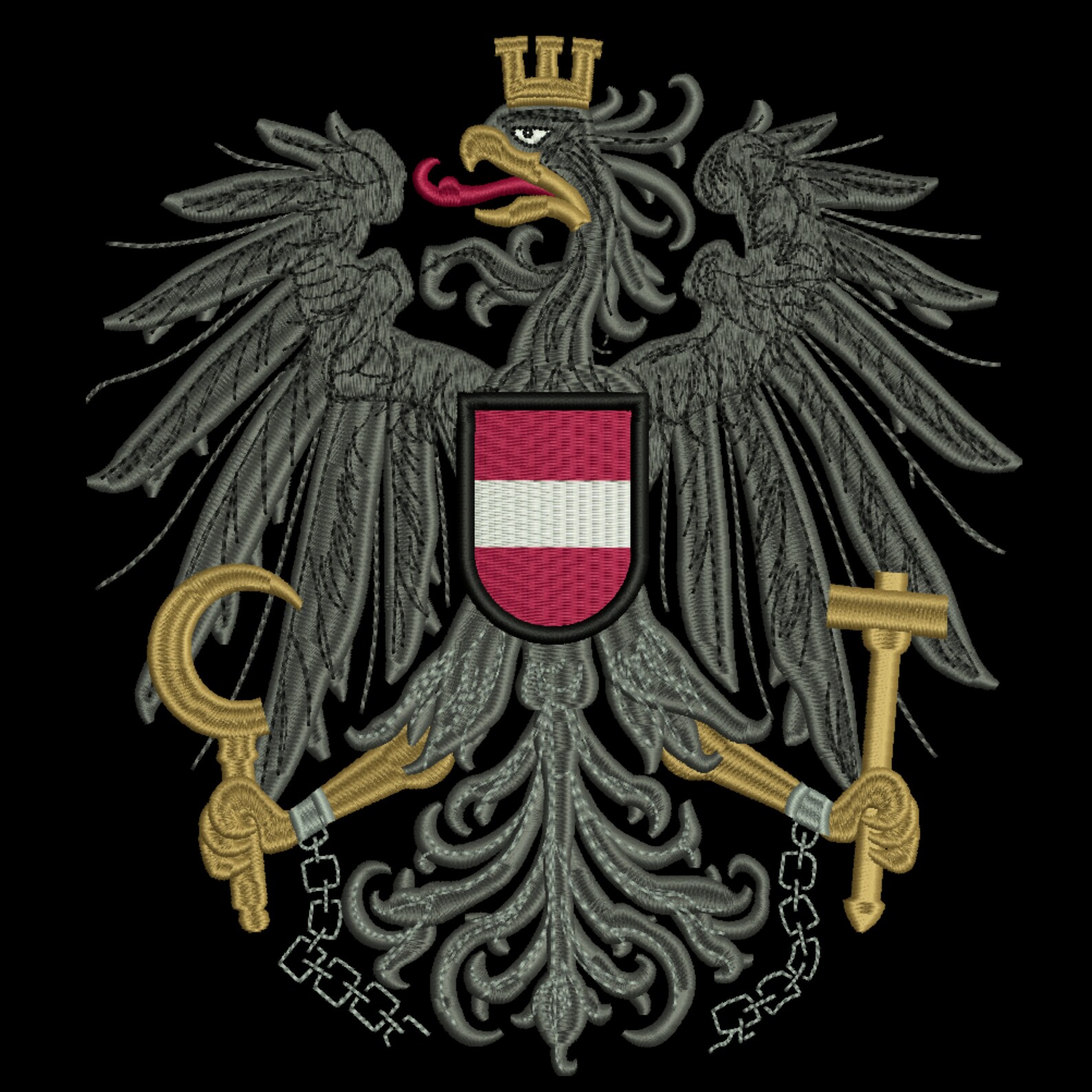 Adler Österreich Stickdatei 5 Größen - Großes Austria Wappen ...