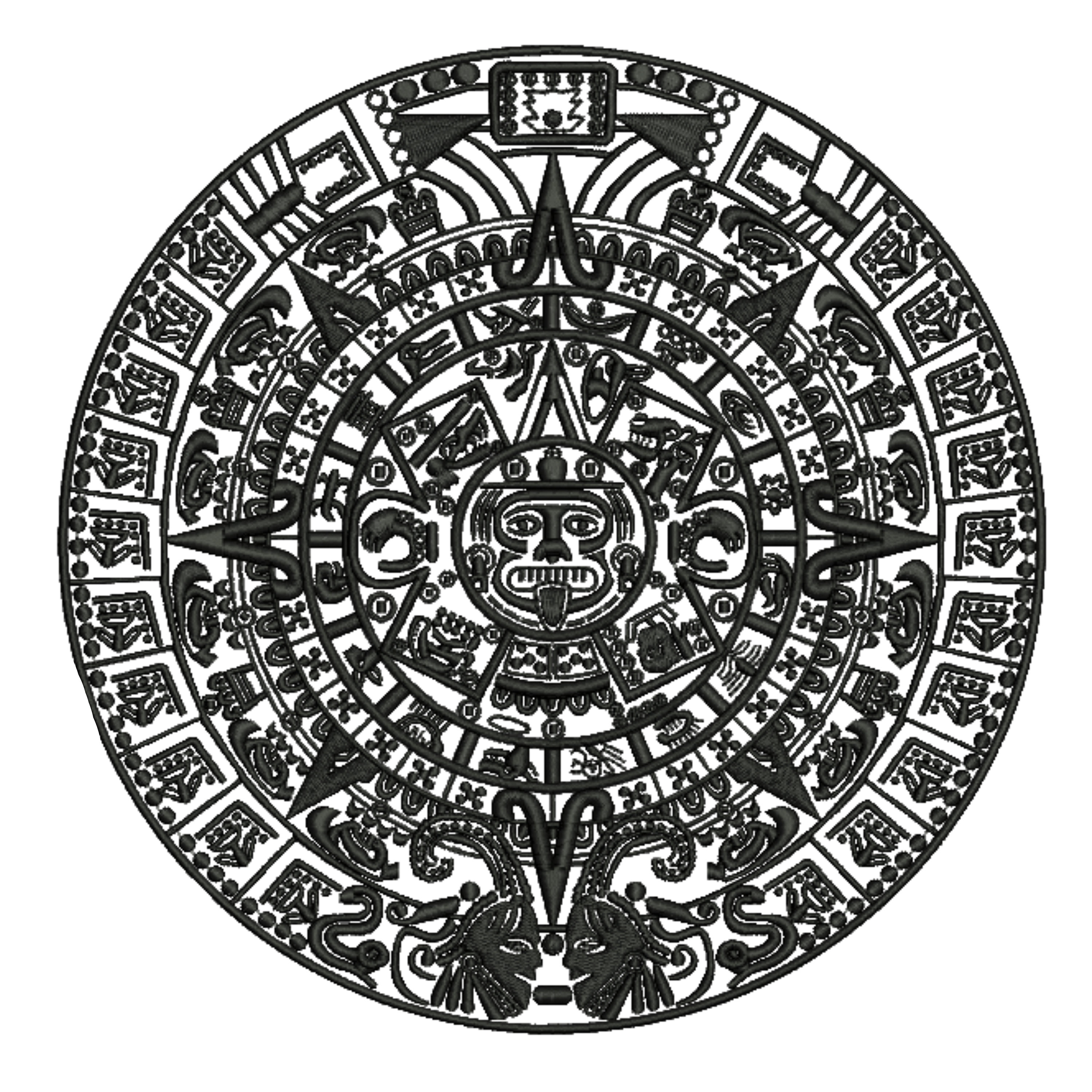 Calendario azteca Diseño de bordado 5 tamaños Símbolo de - Etsy México