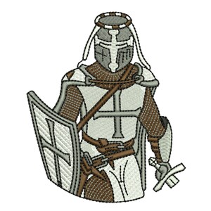 Knight Embroidery Design - Crusader Machine Embroidery File 3 Sizes ...