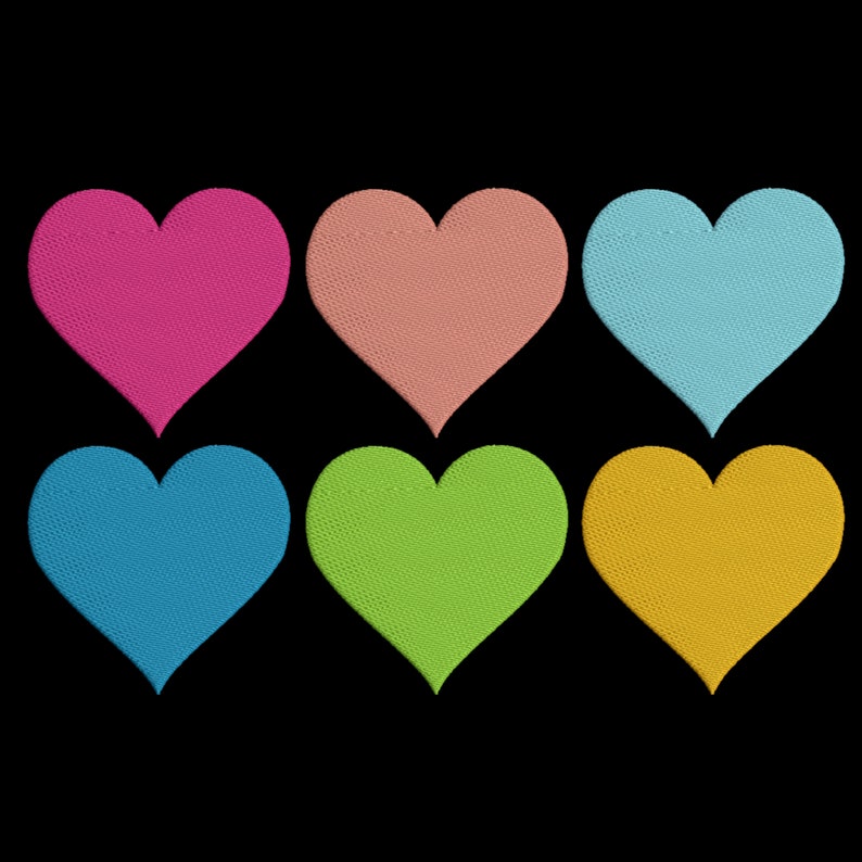 Hearts Embroidery Design 10 Sizes fillstich Mini Red Heart - Etsy