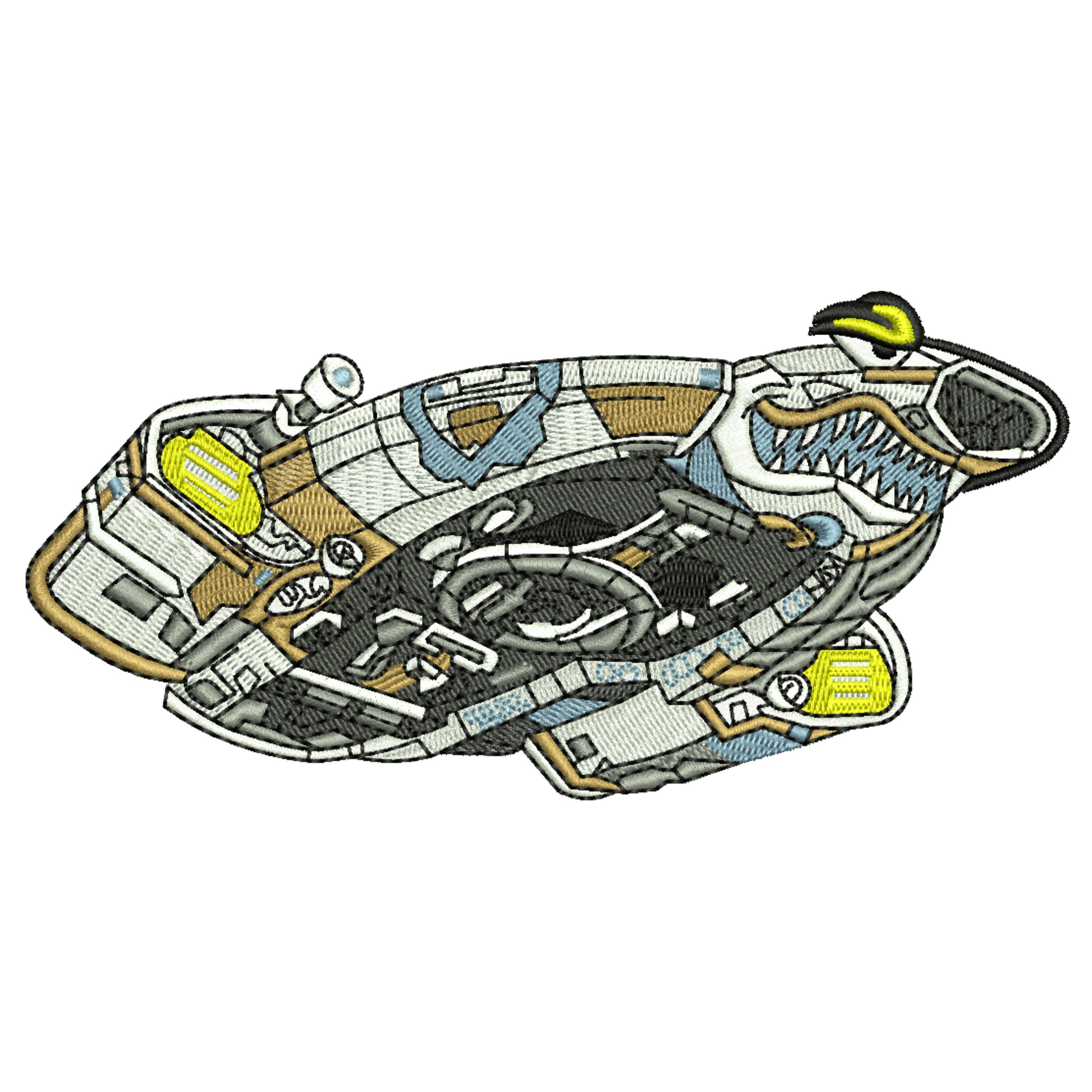 Space Ship Embroidery Designs | 3 Sizes | Comic Rocket Machine ...