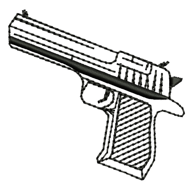 Gun Embroidery Designs | 3 Sizes | Mini Weapon Machine Embroidery File ...