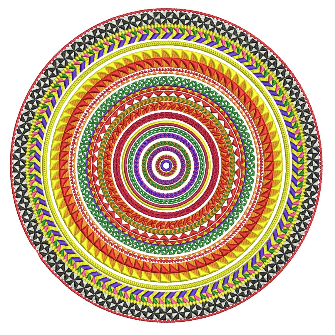 Mandala Machine Embroidery File 2 Sizes Colorful Mandala - Etsy
