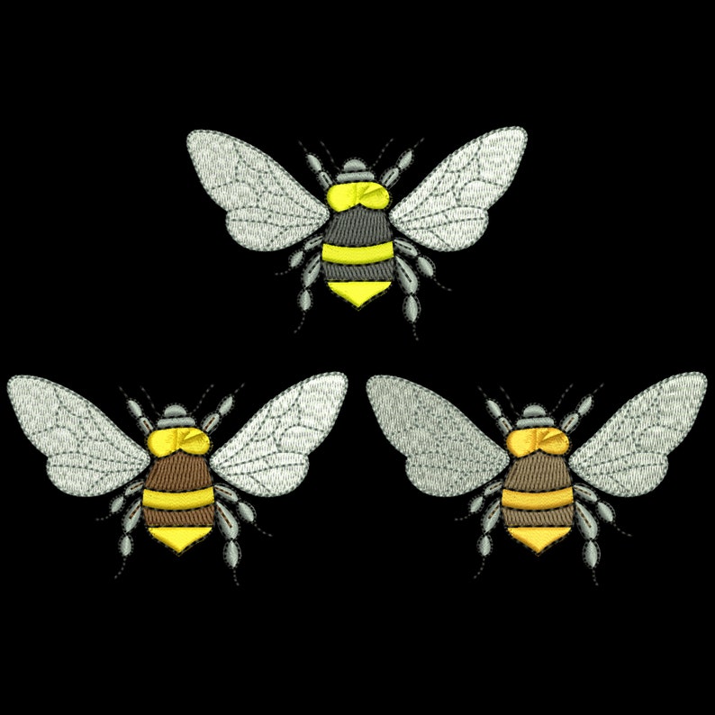 Bee Embroidery Design 8 Sizes -real Flying Bees Embroidery Machine File ...