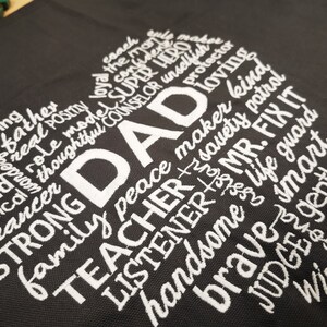 DAD Heart Shape Embroidery File - 4 Sizes Daddy Love Words Typography ...