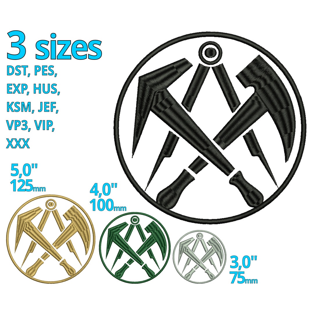 Roofer Embroidery Design - 3 Sizes - Roofer Guild Sign Coat of Arms ...