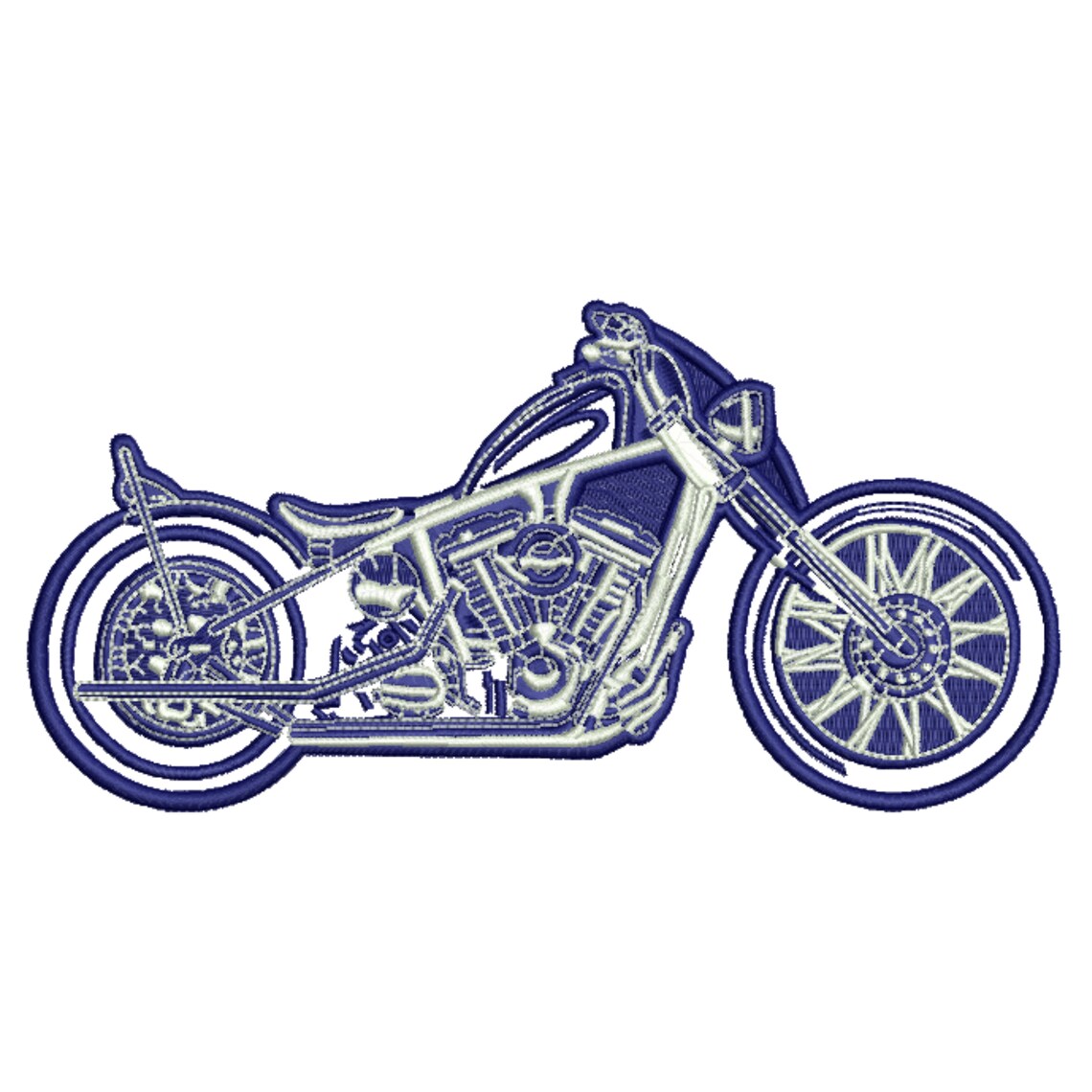 Chopper Motorcycle Embroidery Design 5 Sizes Biker Harley - Etsy