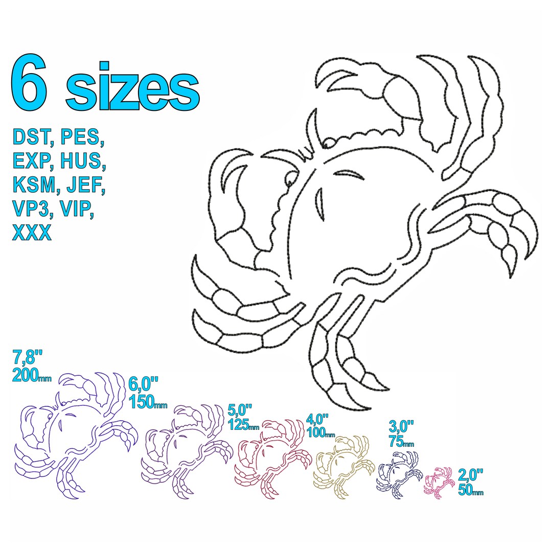 Cancer Zodiac Embroidery Design: 7 Sizes (digital Download) - Etsy