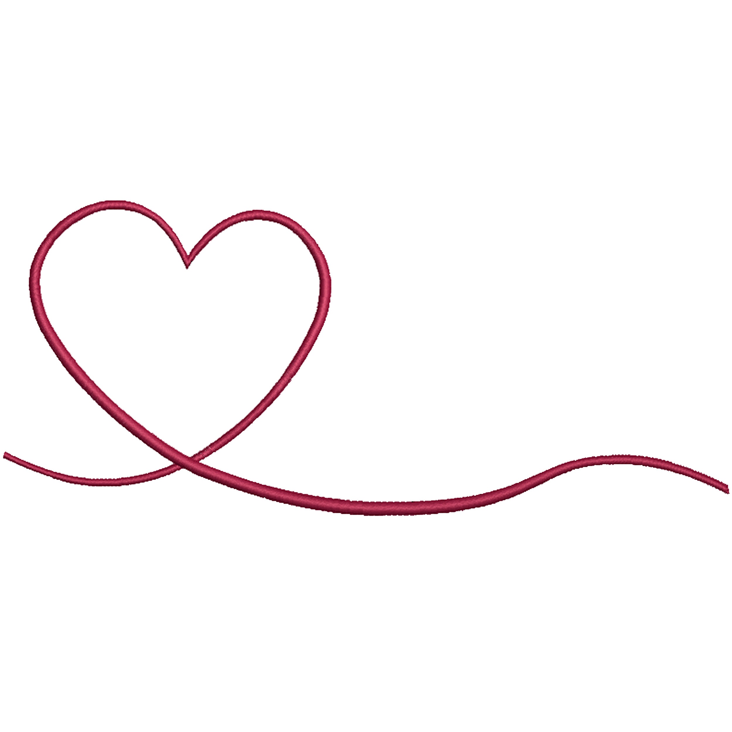 Wedding Embroidery Design Ribbon Heart 7 SIZES Outline Red - Etsy