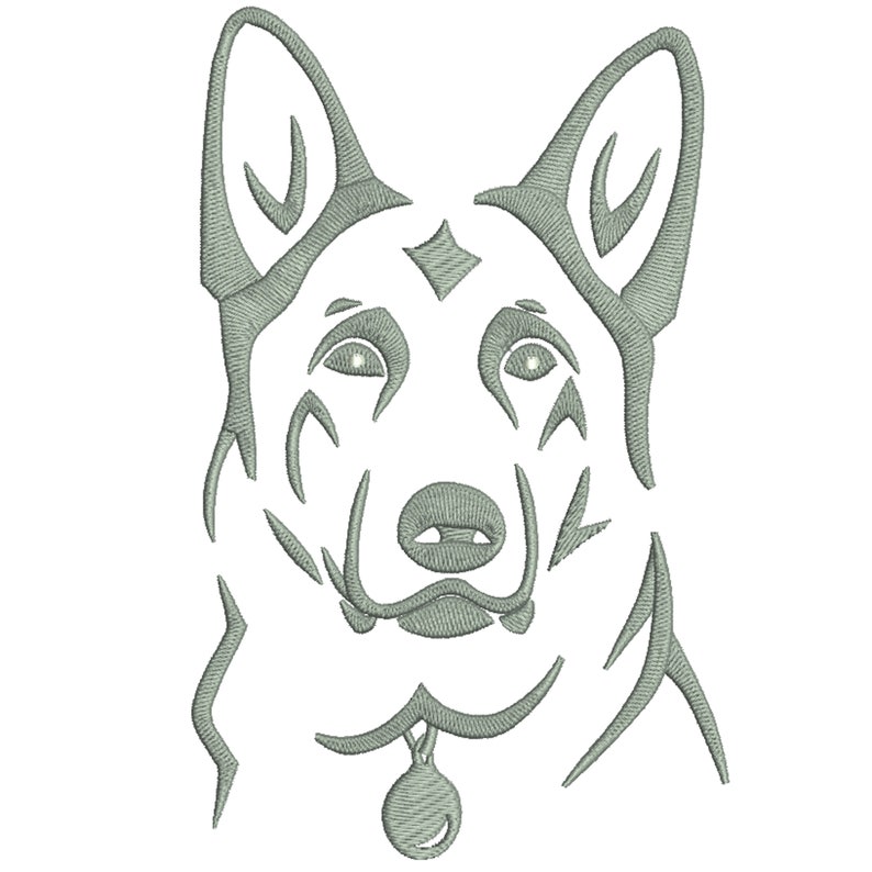Shepherd Dog Embroidery Design 6 Sizes, Watchdog Head Machine ...