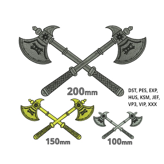 Vikings AXES Embroidery Design 3 Sizes Celtic Irish Battle | Etsy
