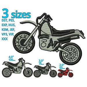 Motorcross Embroidery Design 3 Sizes - Enduro Machine Embroidery File ...