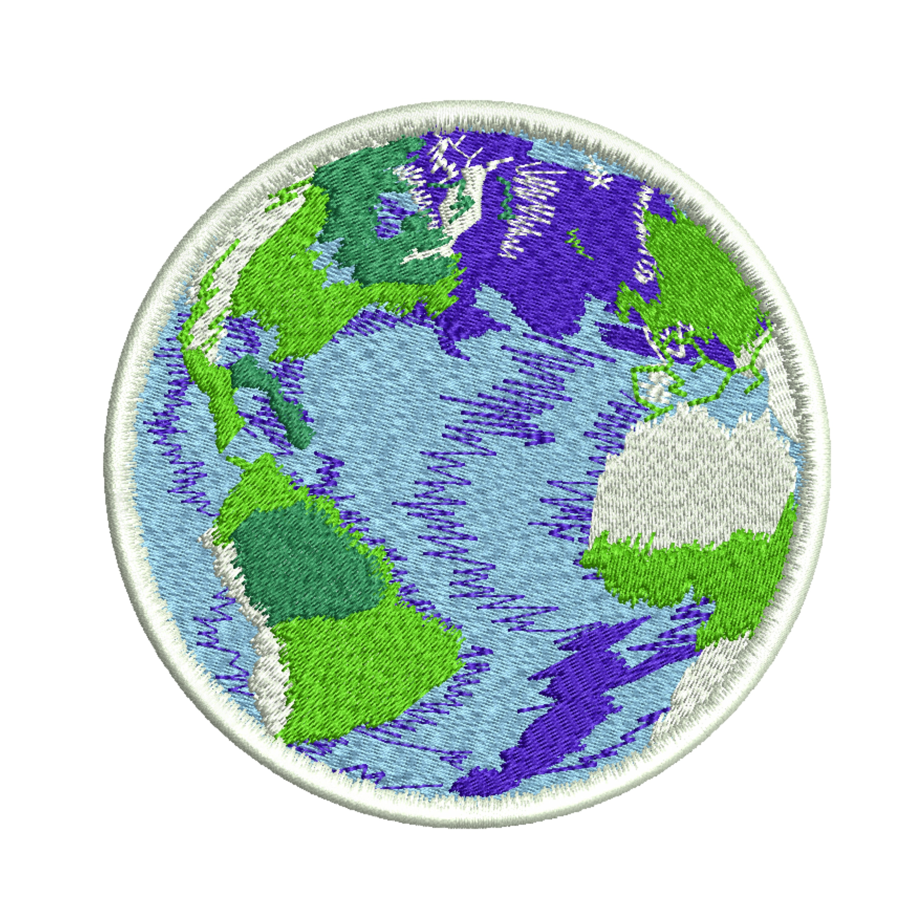 Planet Earth Embroidery Design World Map Machine Embroidery - Etsy