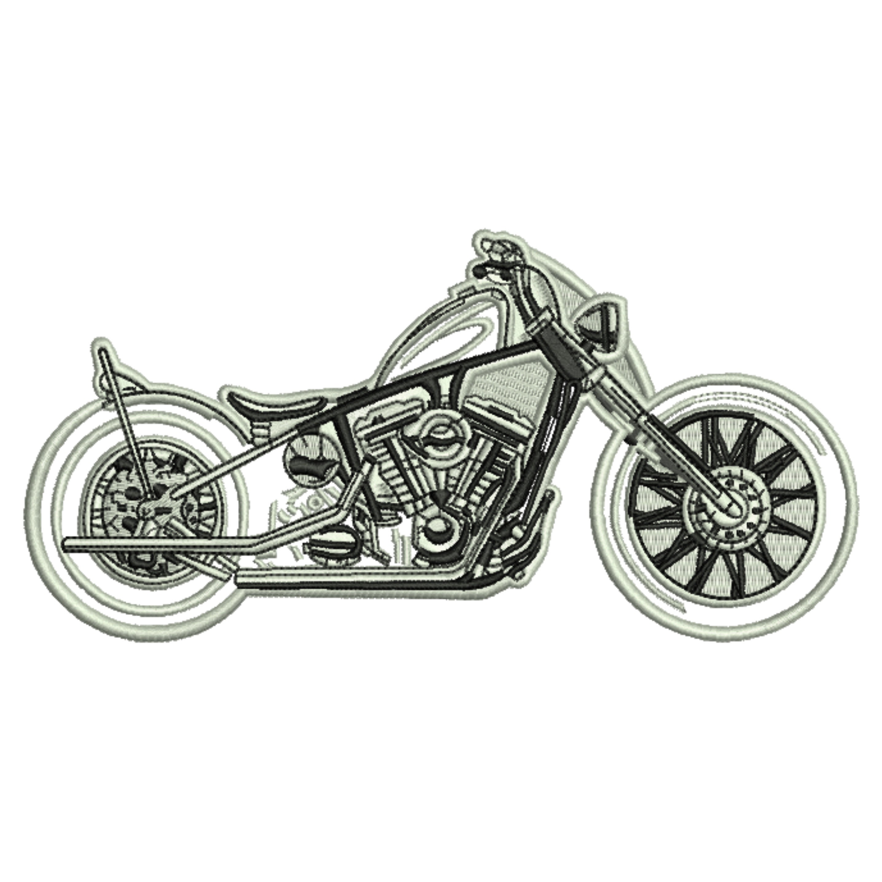 Chopper Motorcycle Embroidery Design 5 Sizes Biker Harley - Etsy