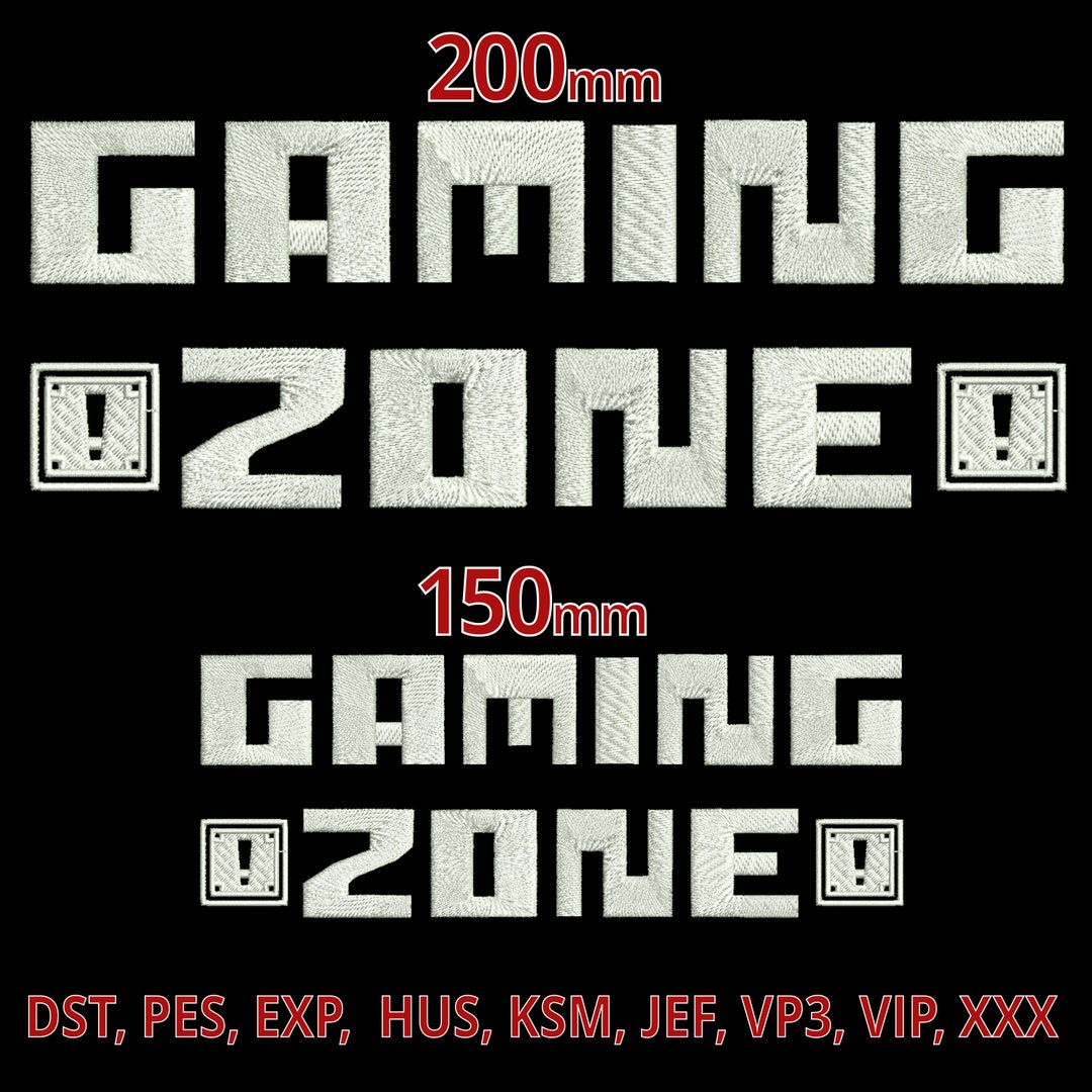 Gamers Embroidery Design 2 Sizes - Gaming Zone Embroidery File - Gift ...