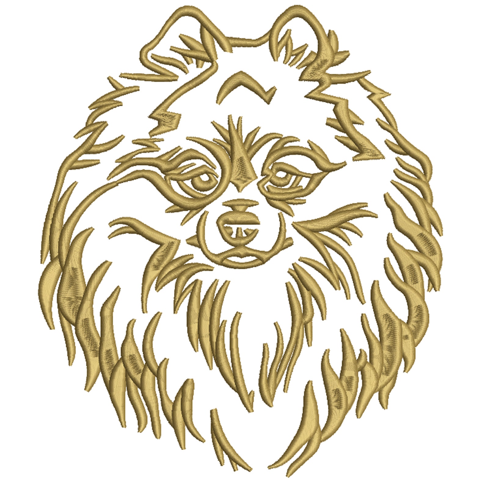 Pomeranian Spitz Embroidery Design 6 Sizes, Lovely Dog Head Machine ...