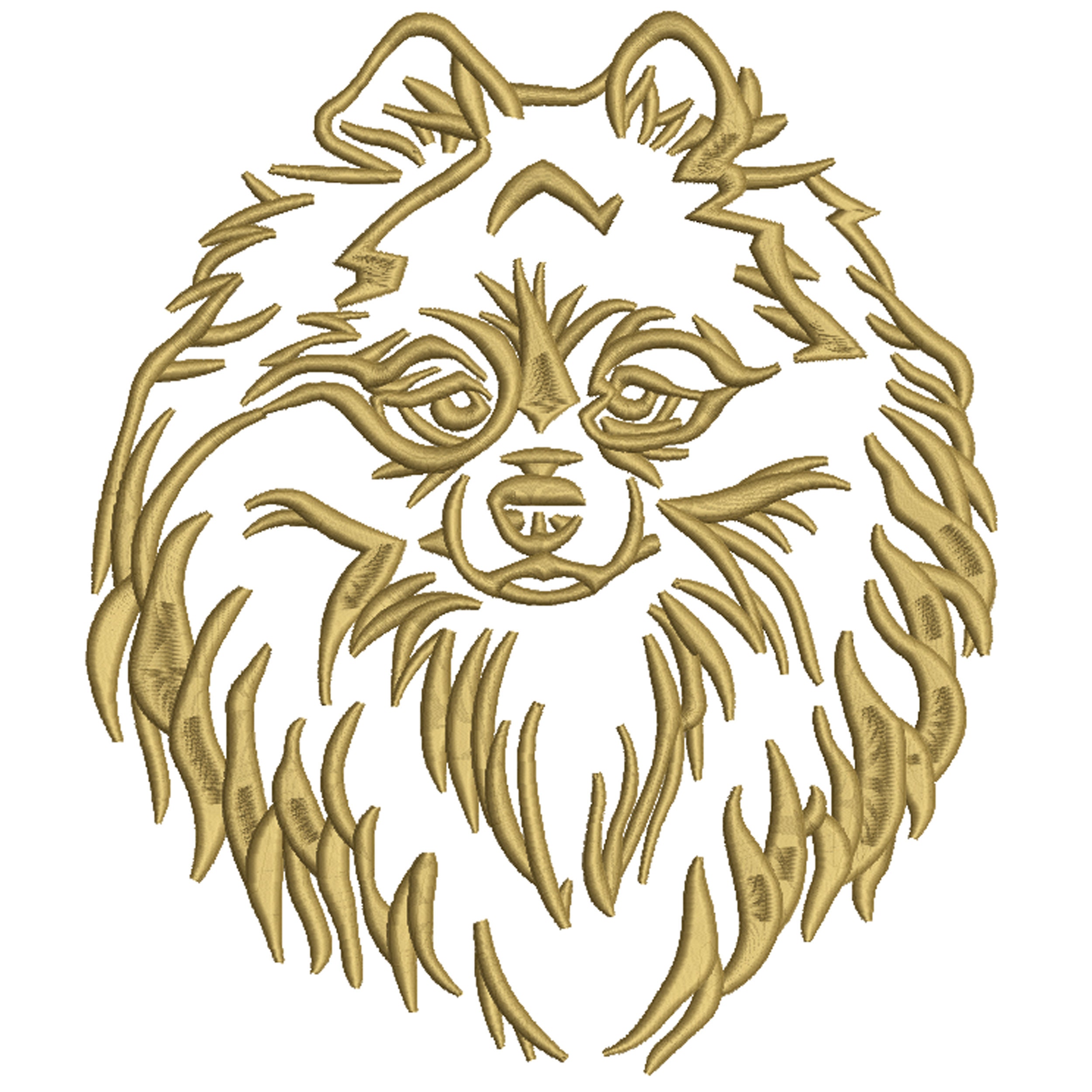 Pomeranian Spitz Embroidery Design 6 Sizes, Lovely Dog Head Machine ...