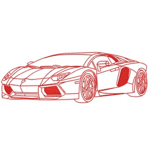Sport Car Embroidery Design 7 Sizes, Sport Auto Machine Embroidery File ...