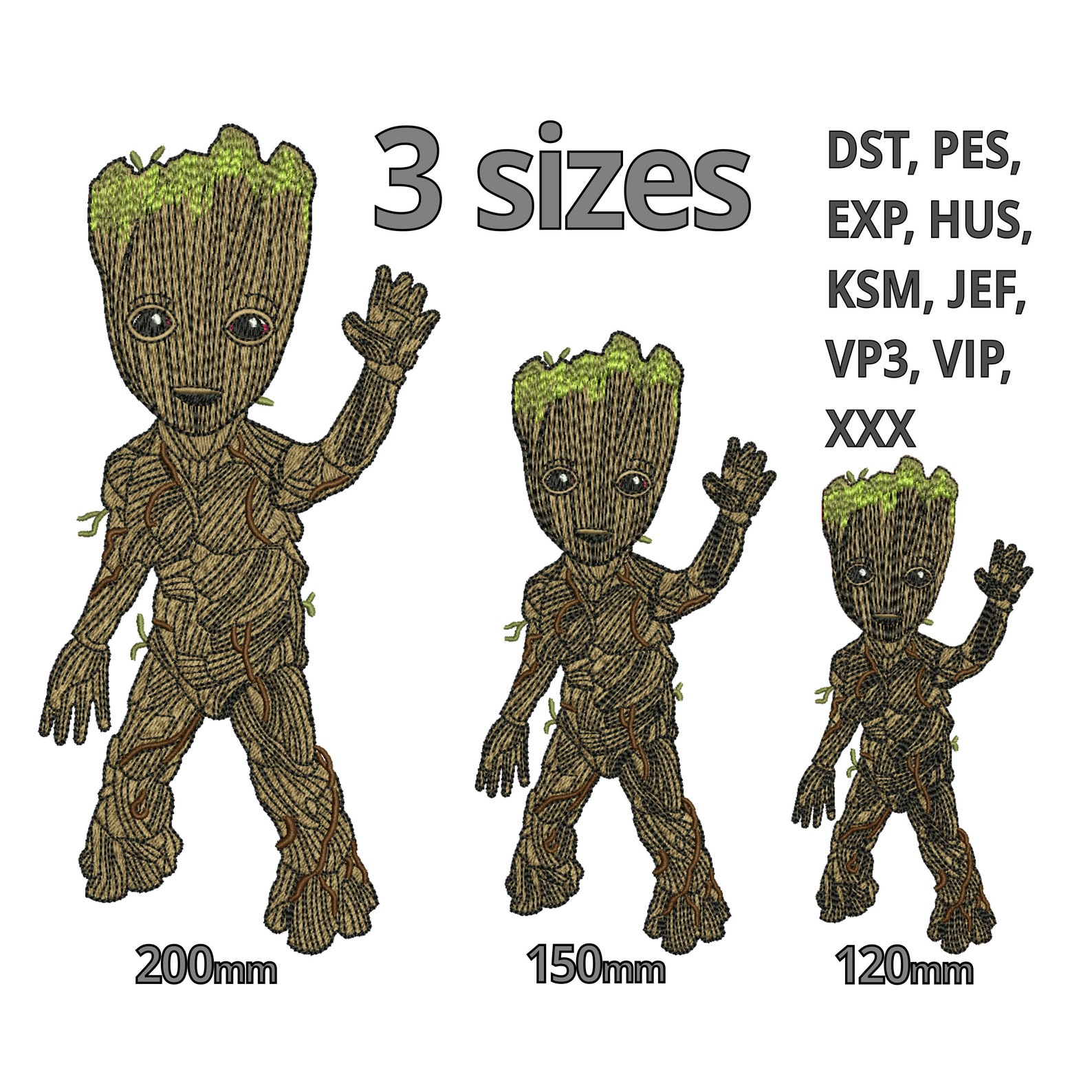 Baby Groot Embroidery Design 3 Sizes Kids Groot Wood Figure - Etsy