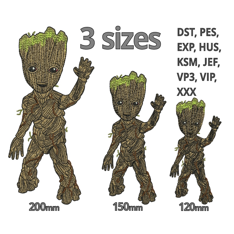 Baby Groot Embroidery Design 3 Sizes Kids Groot Wood Figure - Etsy