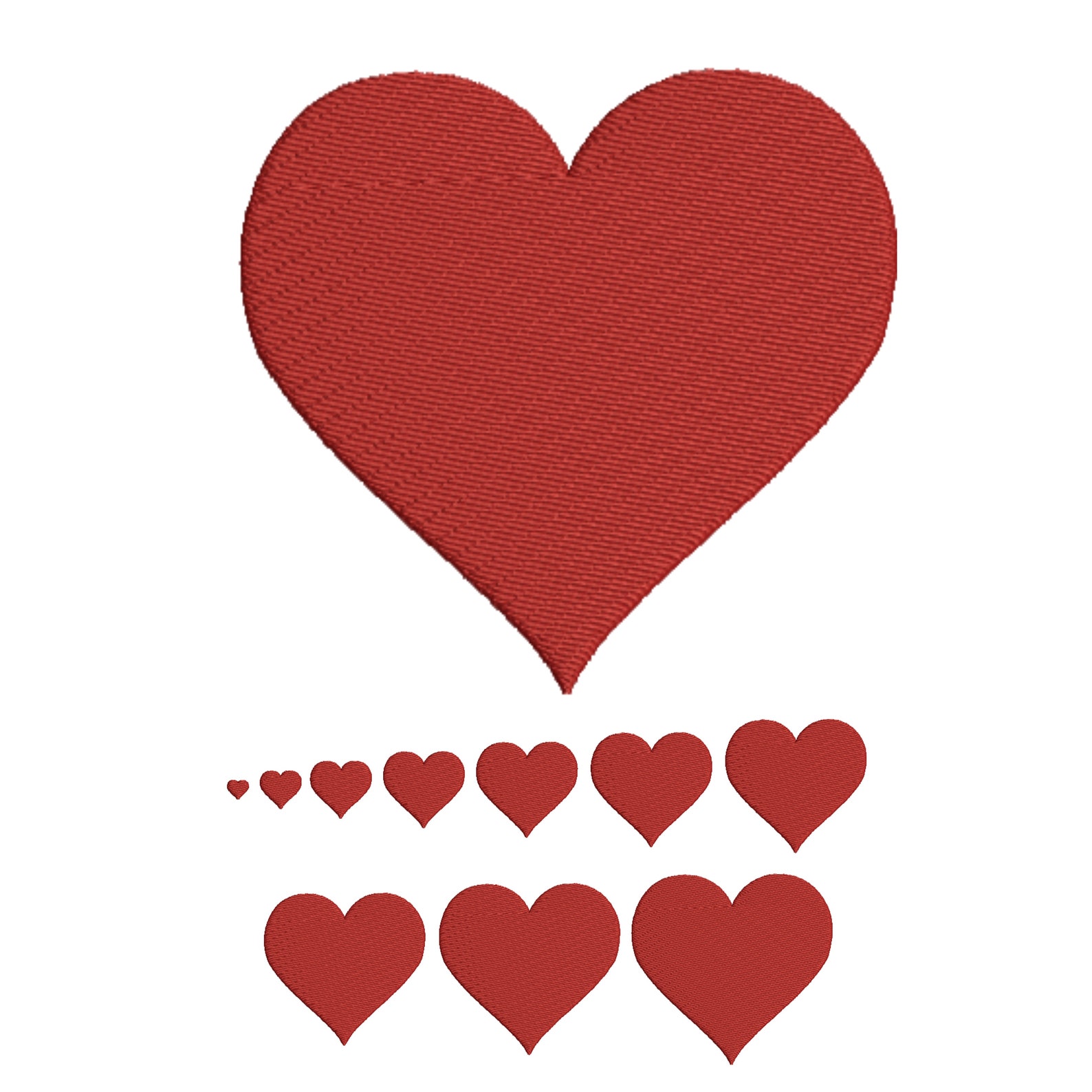 Hearts Embroidery Design 10 Sizes fillstich Mini Red Heart - Etsy