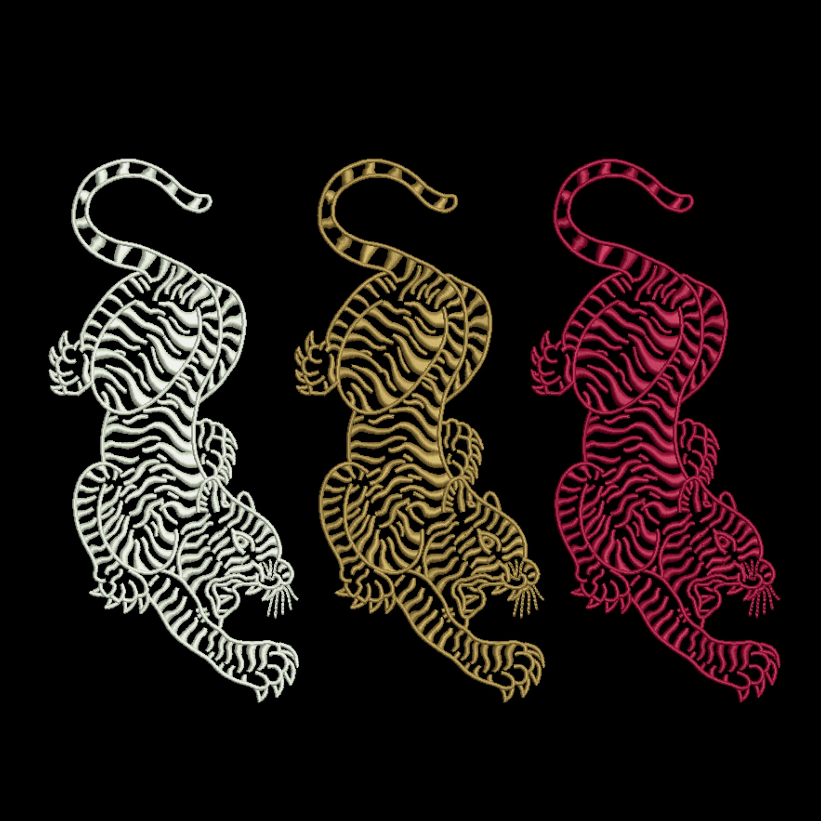 TIGER Embroidery Design - 3 Sizes INSTANT DOWNLOAD - Tiger Crawling ...