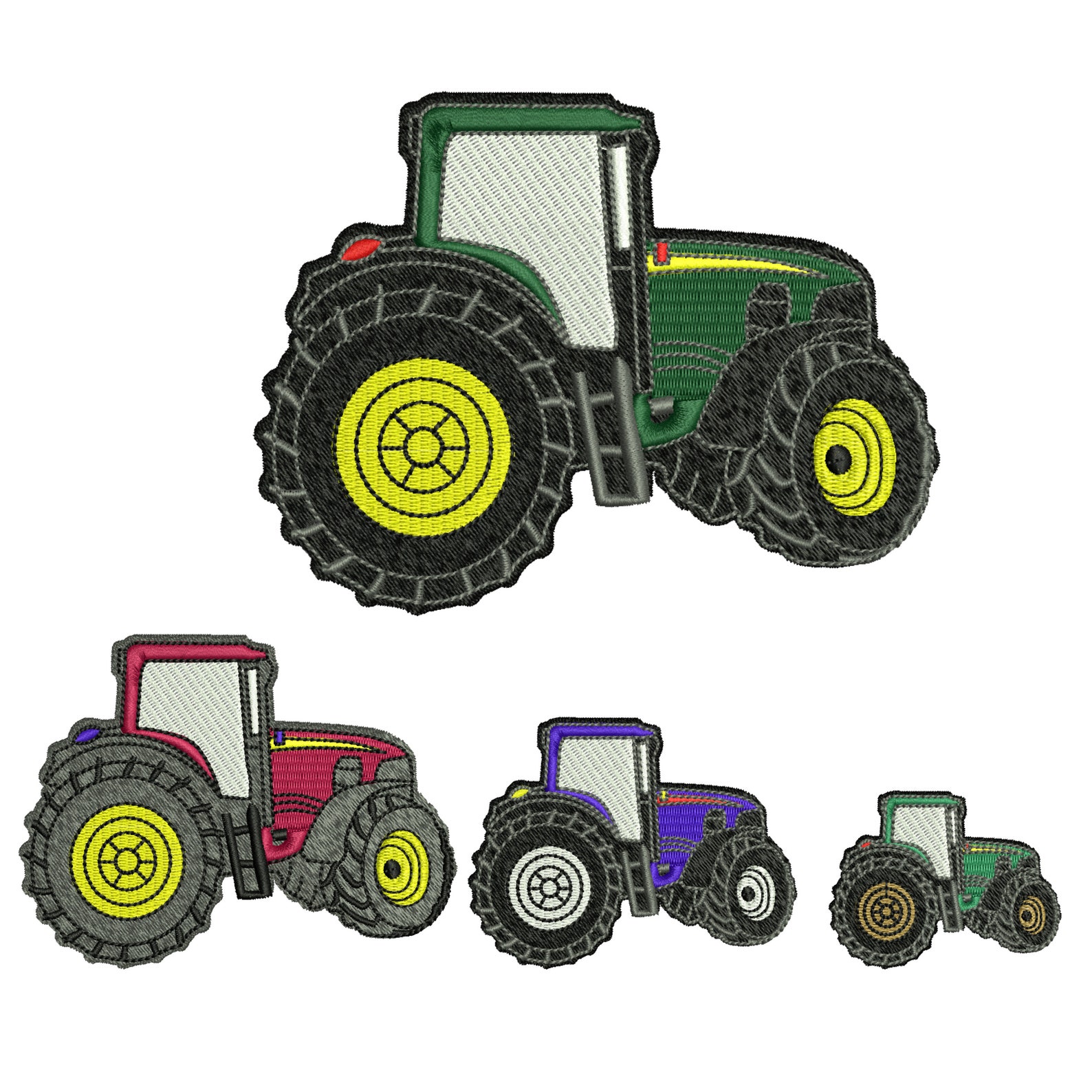 Farm Tractor Embroidery Design 4 Sizes Tiny Machine - Etsy