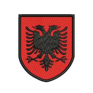 Embroidery Design of Albania Coat of Arms 5 Sizes Albanian Eagle Machine Embroidery File ...