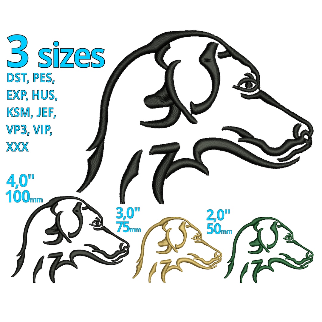 Rhodesian Ridgeback Embroidery Design 3 SIZES, Dog Head Machine ...