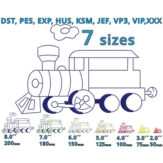 Train Embroidery Design 7 Sizes Train Toy Machine Embroidery - Etsy