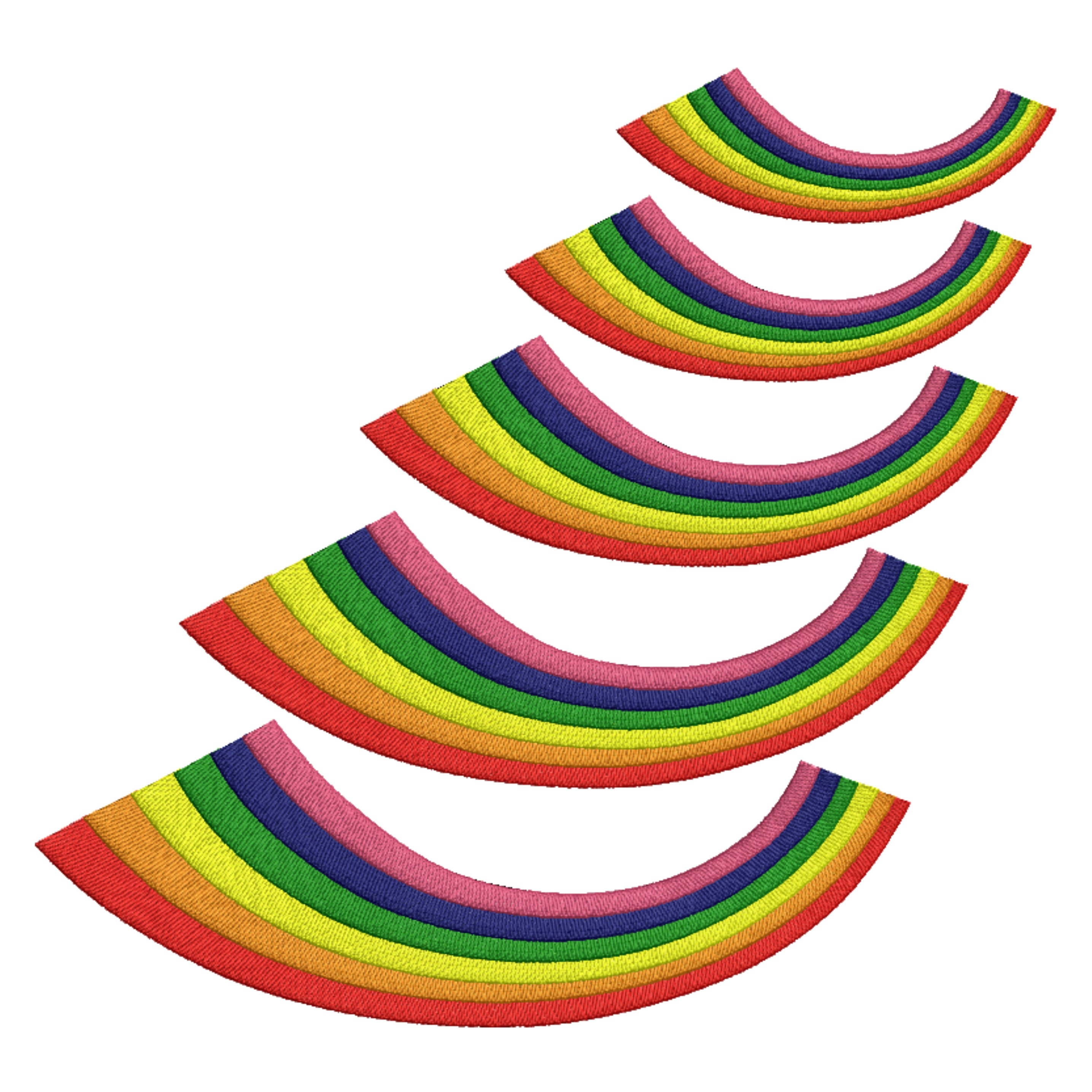 Rainbow Embroidery Design 5 Sizes - Big Real Rainbow Machine Embroidery ...