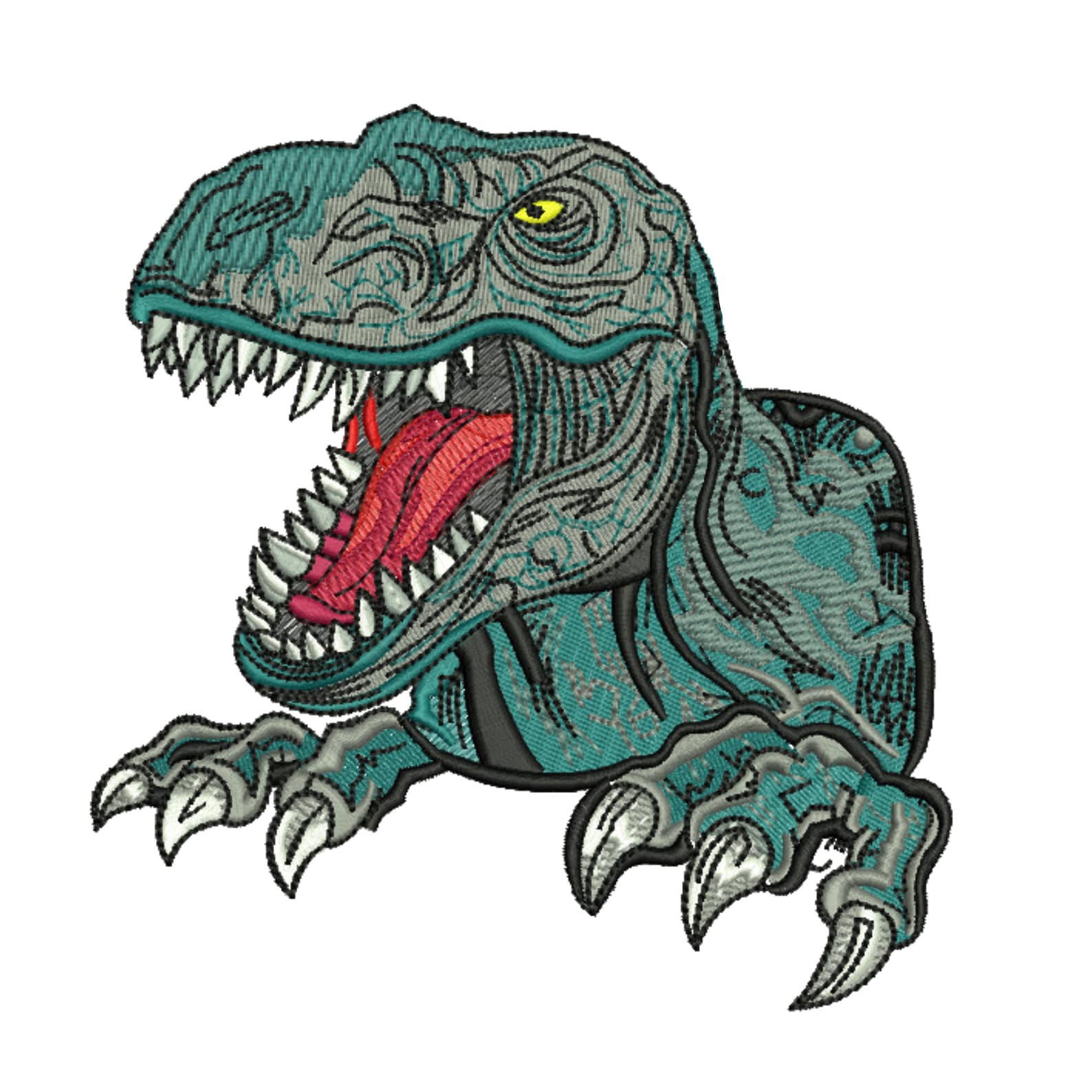 T-rex Dino Embroidery Designs 4 Sizes Dinosaur T-rex - Etsy