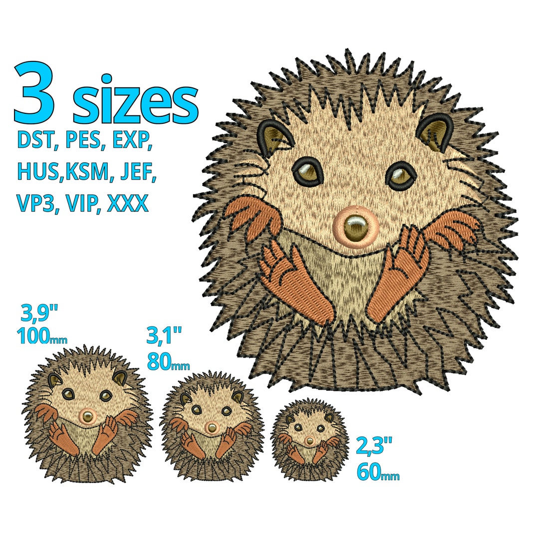 Mini Hedgehog Embroidery Design - Cute Baby Hedgehog Forest Animals ...