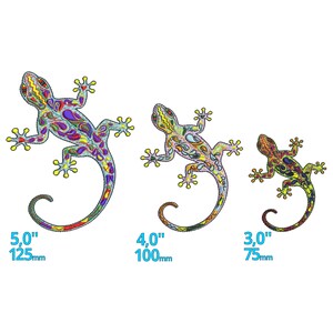 Gecko Embroidery Design Lizard Machine Embroidery File Psychedelic ...
