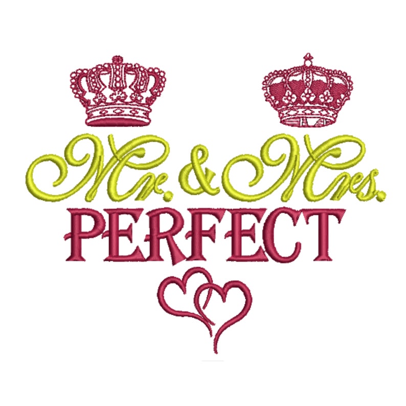 Mr. and Mrs. Perfect Embroidery Design 3 Sizes Wedding - Etsy