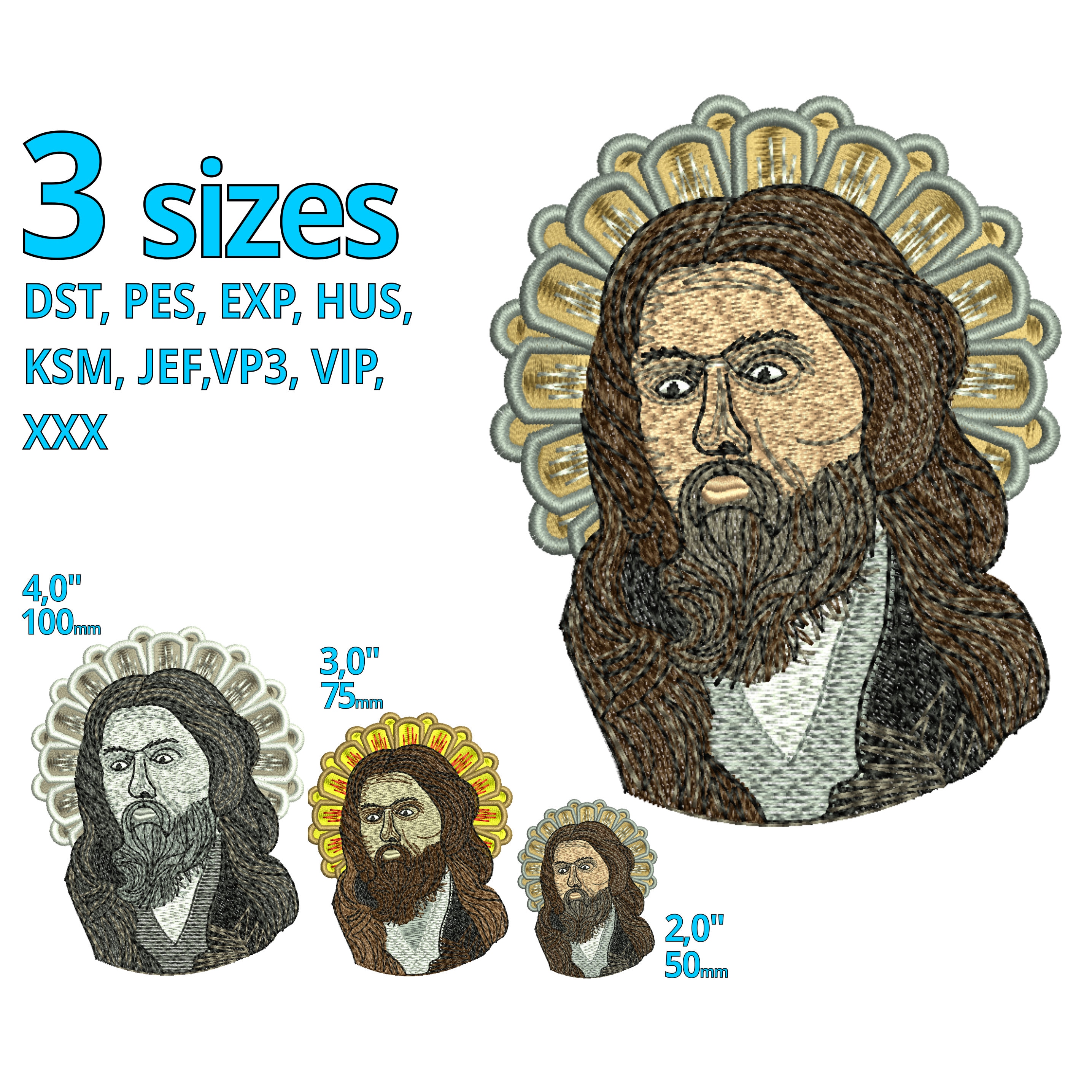 JESUS Embroidery Design - Jesus Christ Machine Embroidery File Figure ...