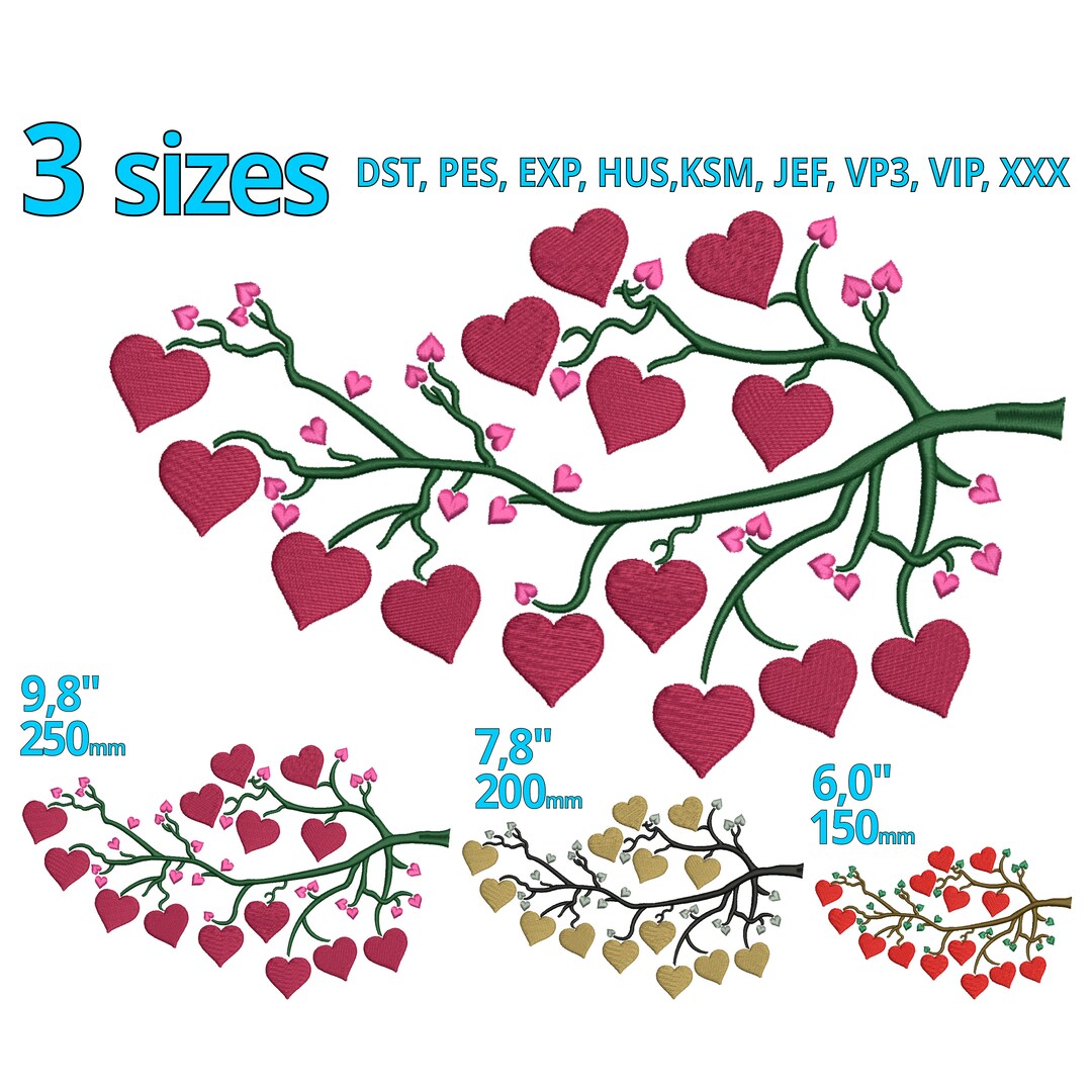 Family Tree Embroidery Design 3 Sizes- Ancestry Tree Art Machine ...