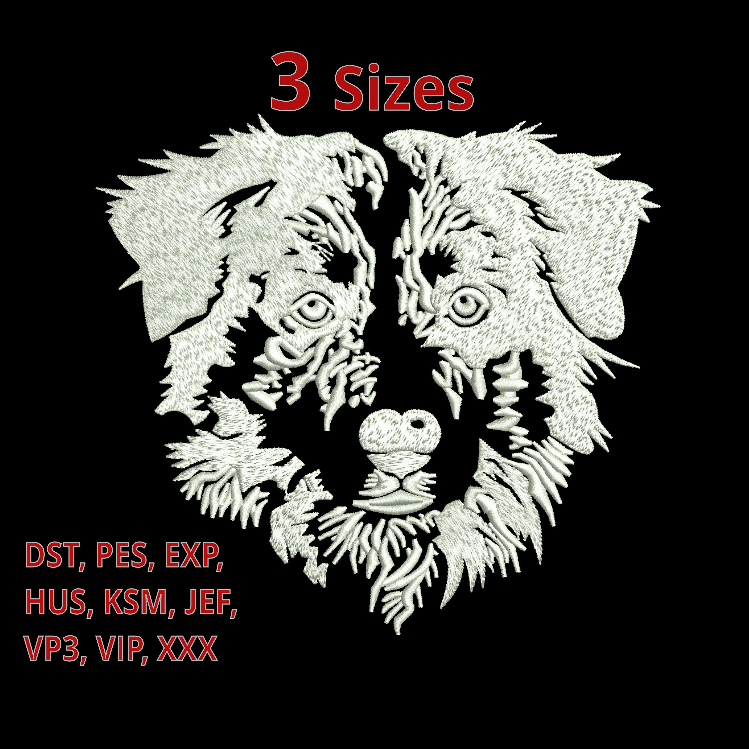 Shepherd Embroidery Design 3 SIZES Australian Shepherd Dog - Etsy