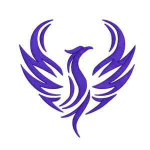 Phoenix Embroidery Design - 5 Sizes - Mini & Big Flaming Phoenix Logo ...