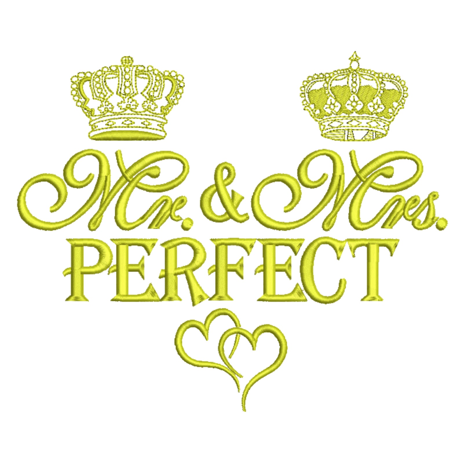 Mr. and Mrs. Perfect Embroidery Design 3 Sizes- Wedding Machine ...