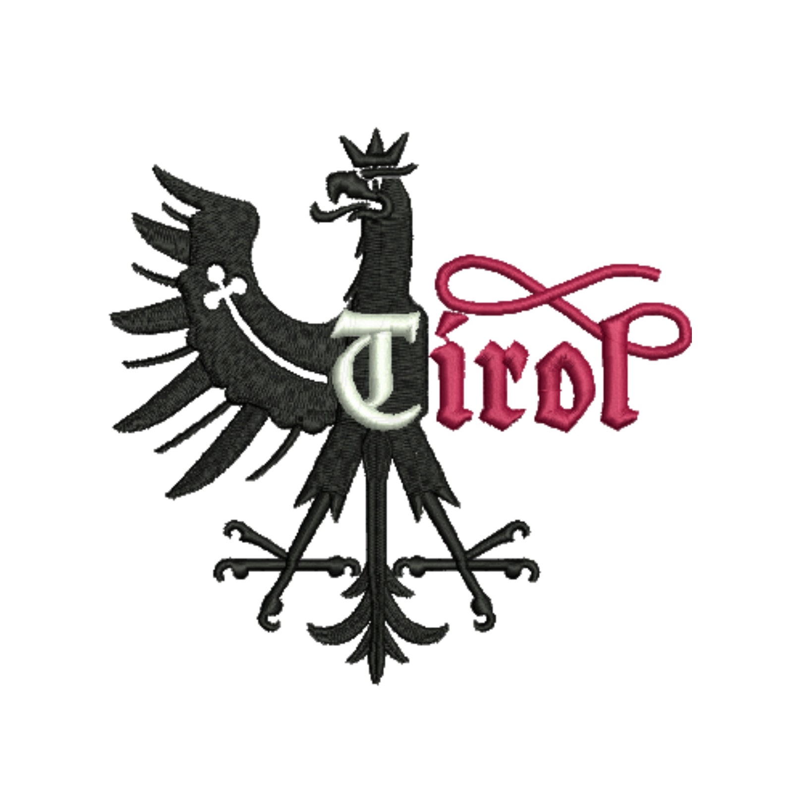 Stickdatei TIROL Adler Mit Schrift Wappen 5 Größen - Sofort Download ...