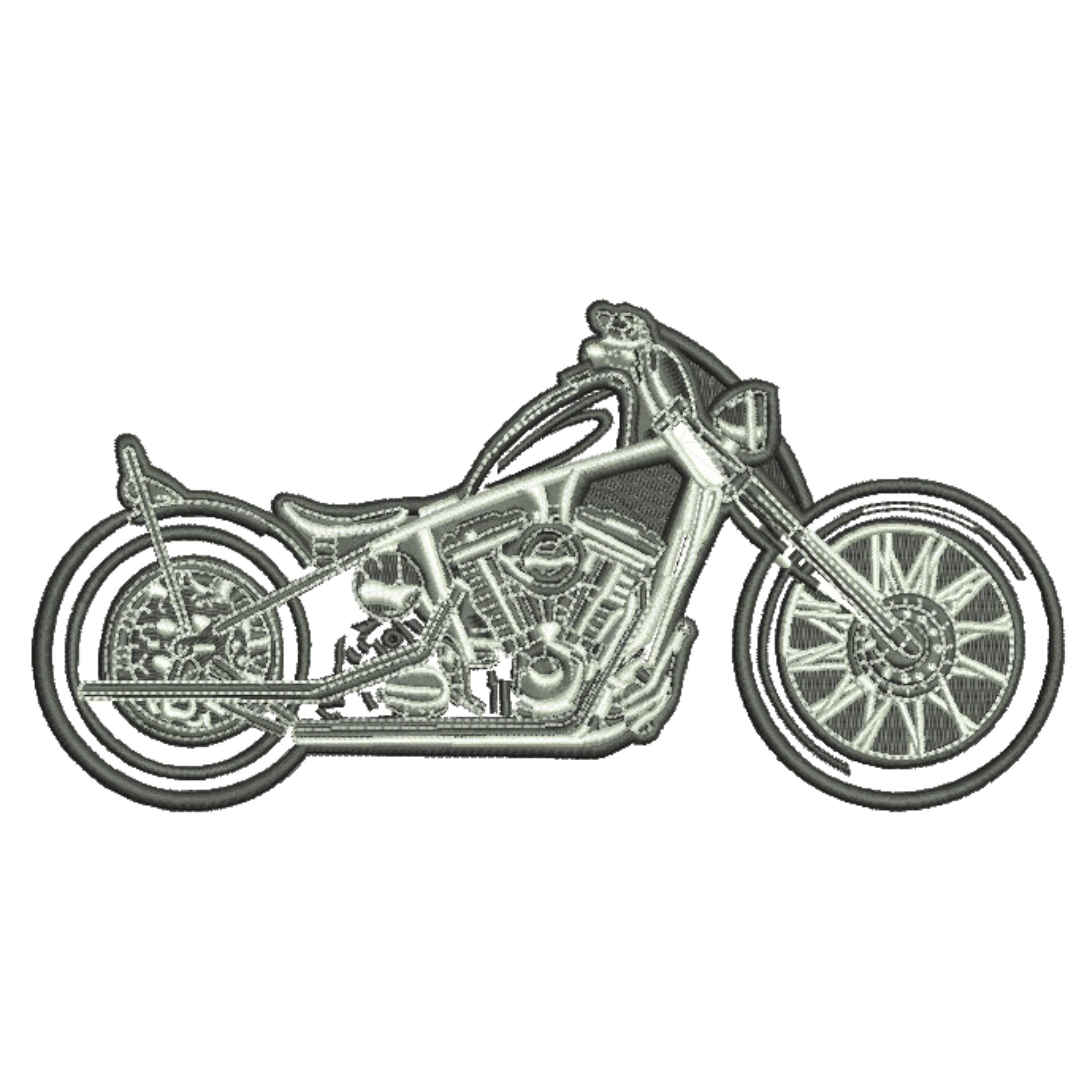 Chopper Motorcycle Embroidery Design 5 Sizes Biker Harley - Etsy