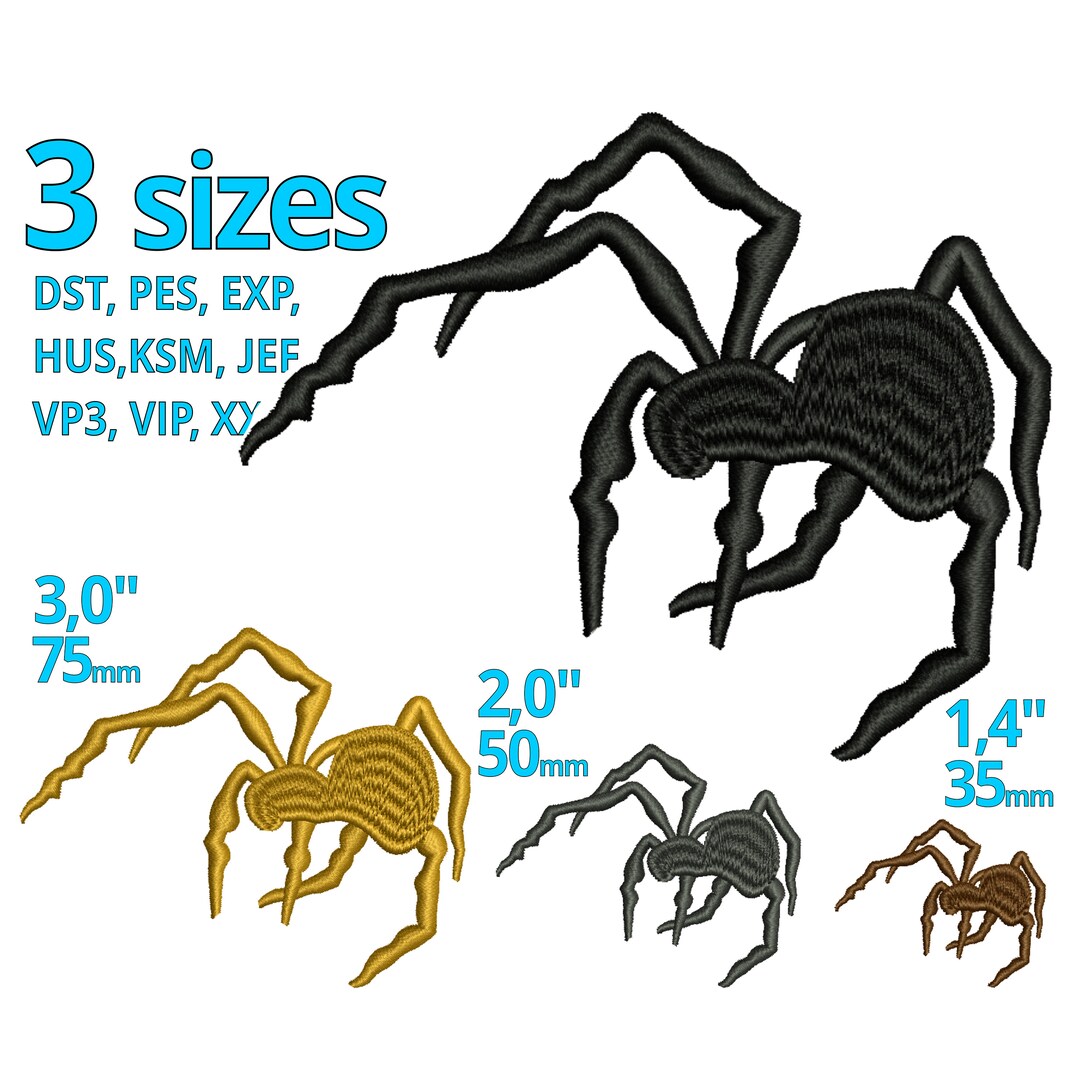 Spider Embroidery Designs 3 Sizes- Spider Costume Machine Embroidery ...