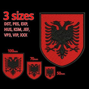Embroidery Design of Albania Coat of Arms 5 Sizes Albanian Eagle ...
