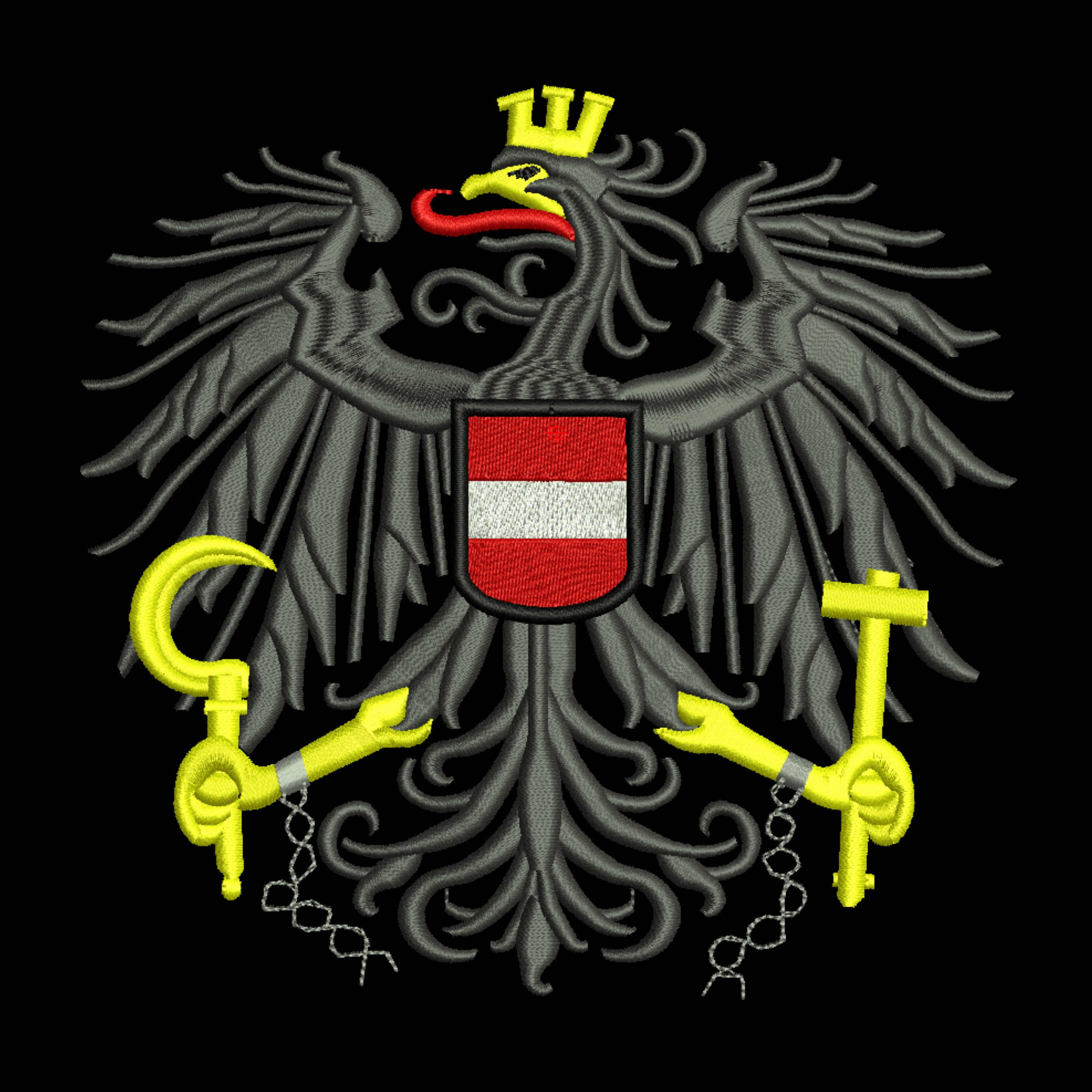 ÖSTERREICH Adler Stickdatei 3 Größen - Austria Wappen Staatswappen ...