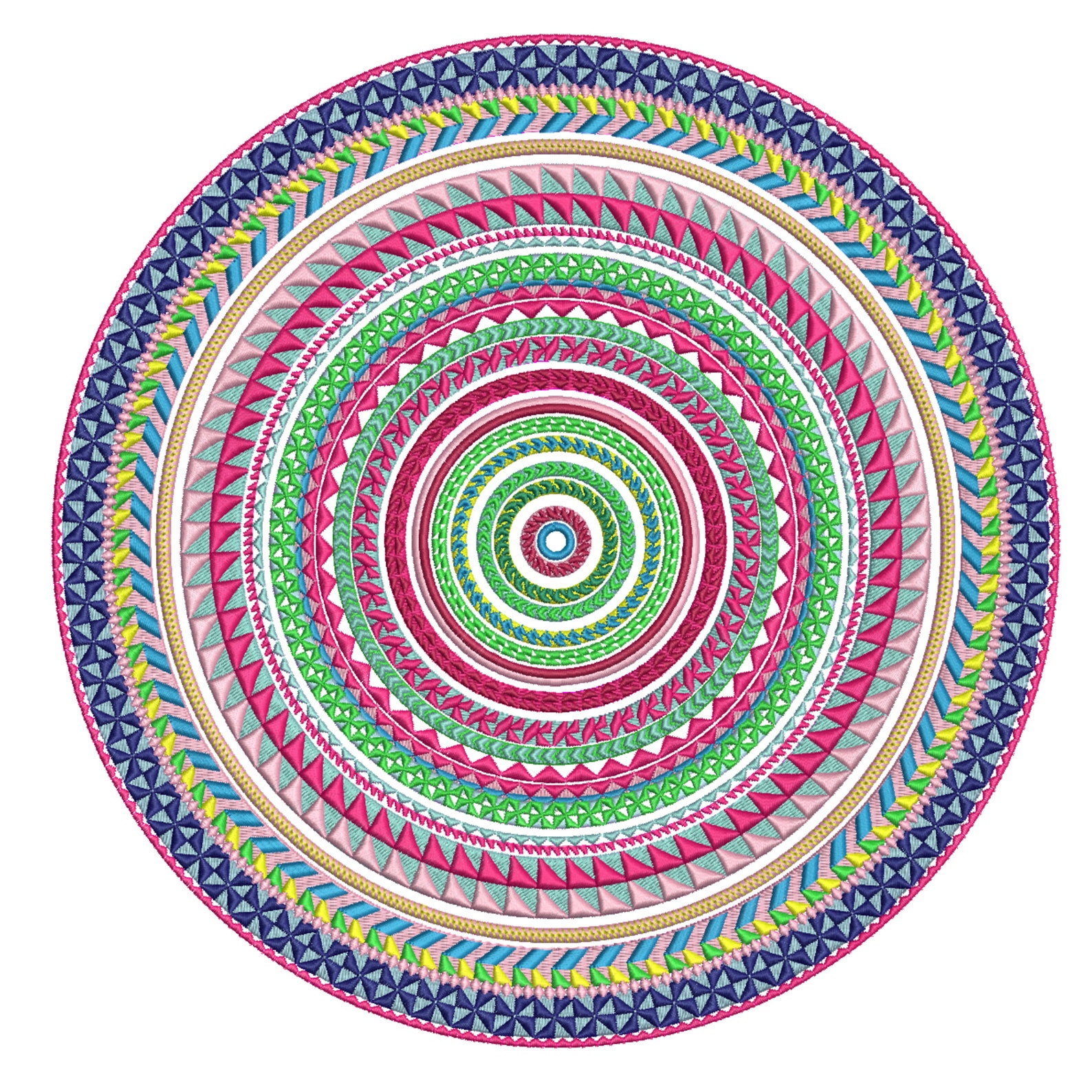 Mandala Machine Embroidery File 2 Sizes Colorful Mandala - Etsy